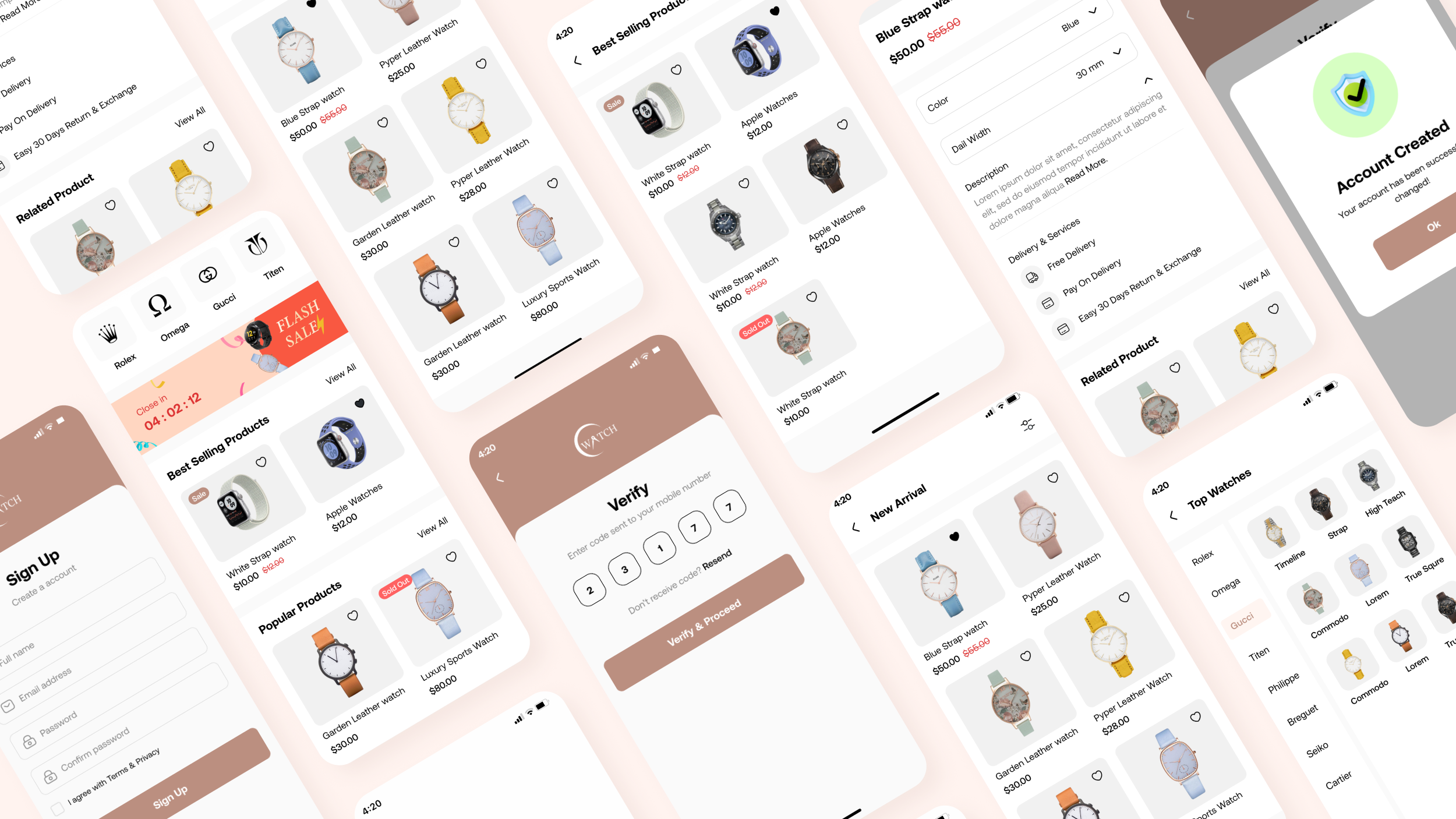 Watch Store App Buy watches - Online Shopping app Flutter 3.x (Android, iOS) app UI template ...